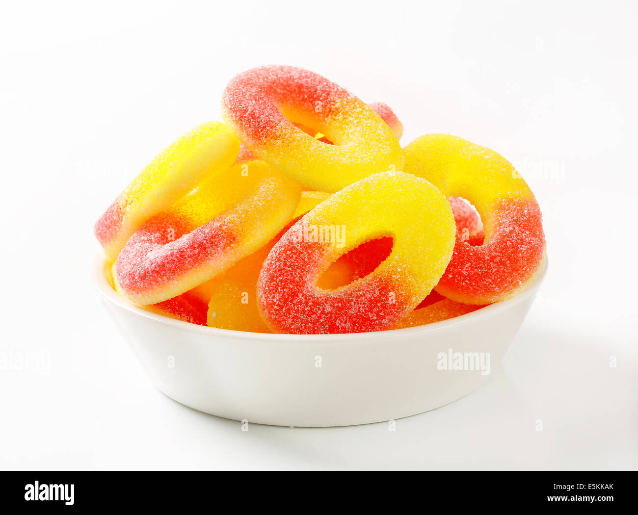 Ring-shaped gummies coated in sugar Stock Photo - Alamy