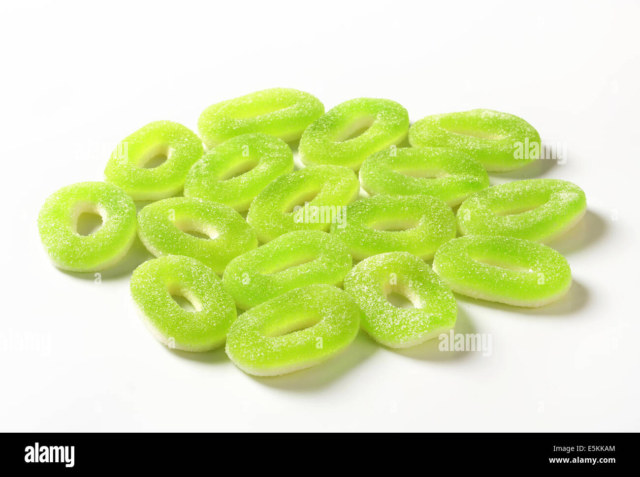 Ring-shaped apple gummies coated in sugar Stock Photo - Alamy