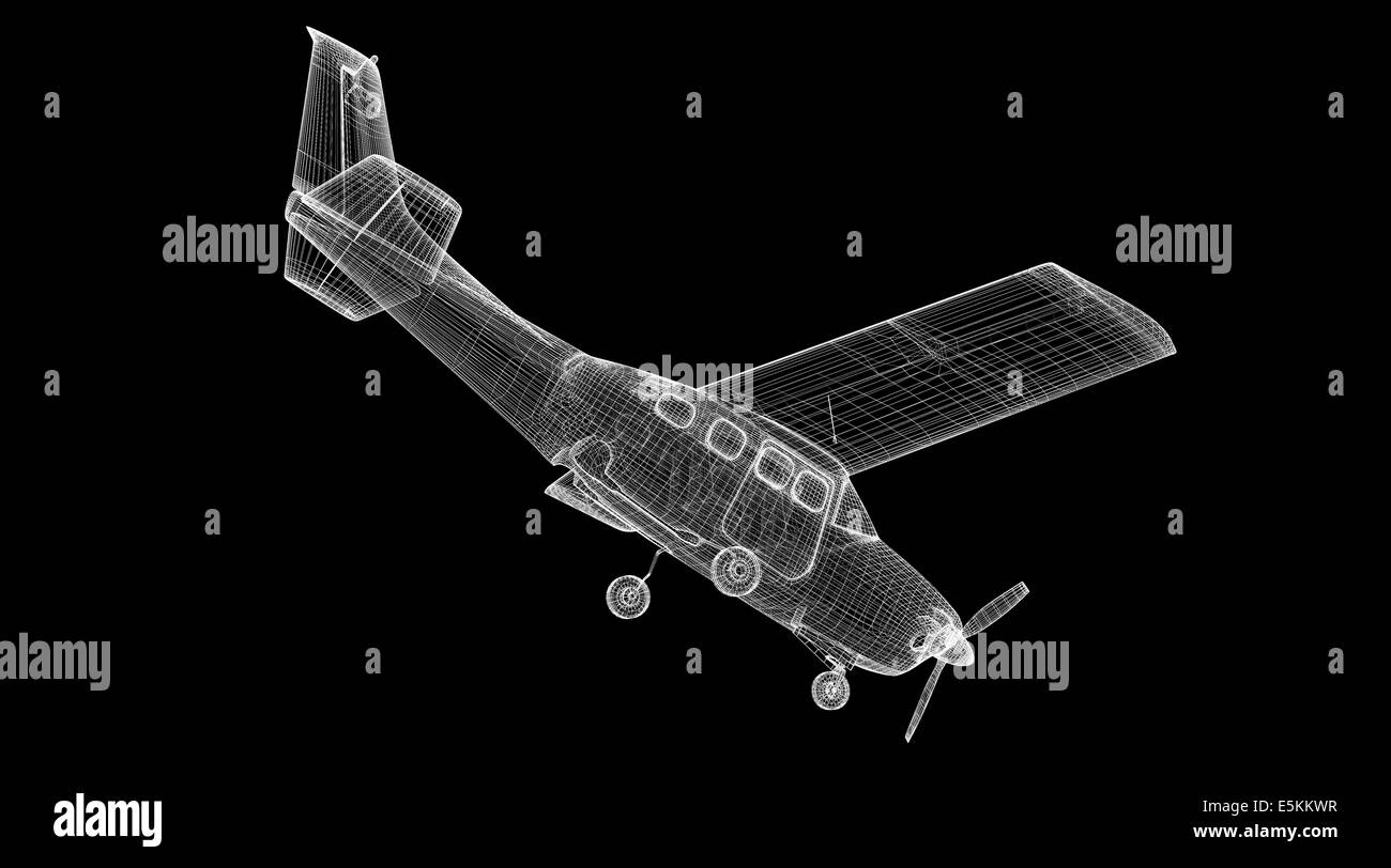 Small Piper Airplane , model body structure, wire model Stock Photo - Alamy