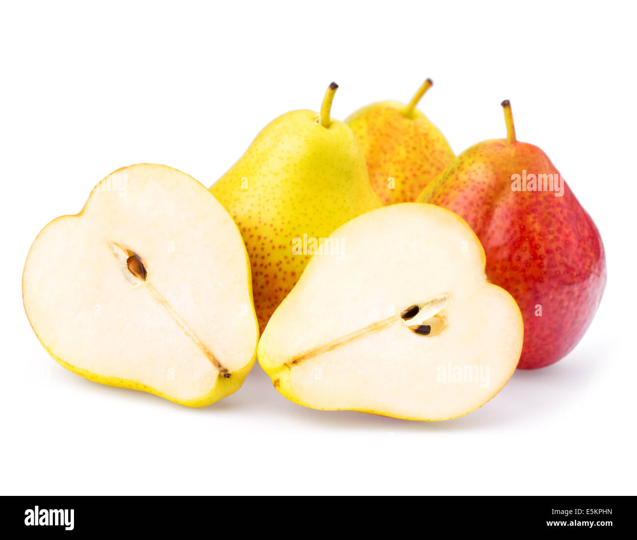 Pear cross section close up Cut Out Stock Images & Pictures - Alamy