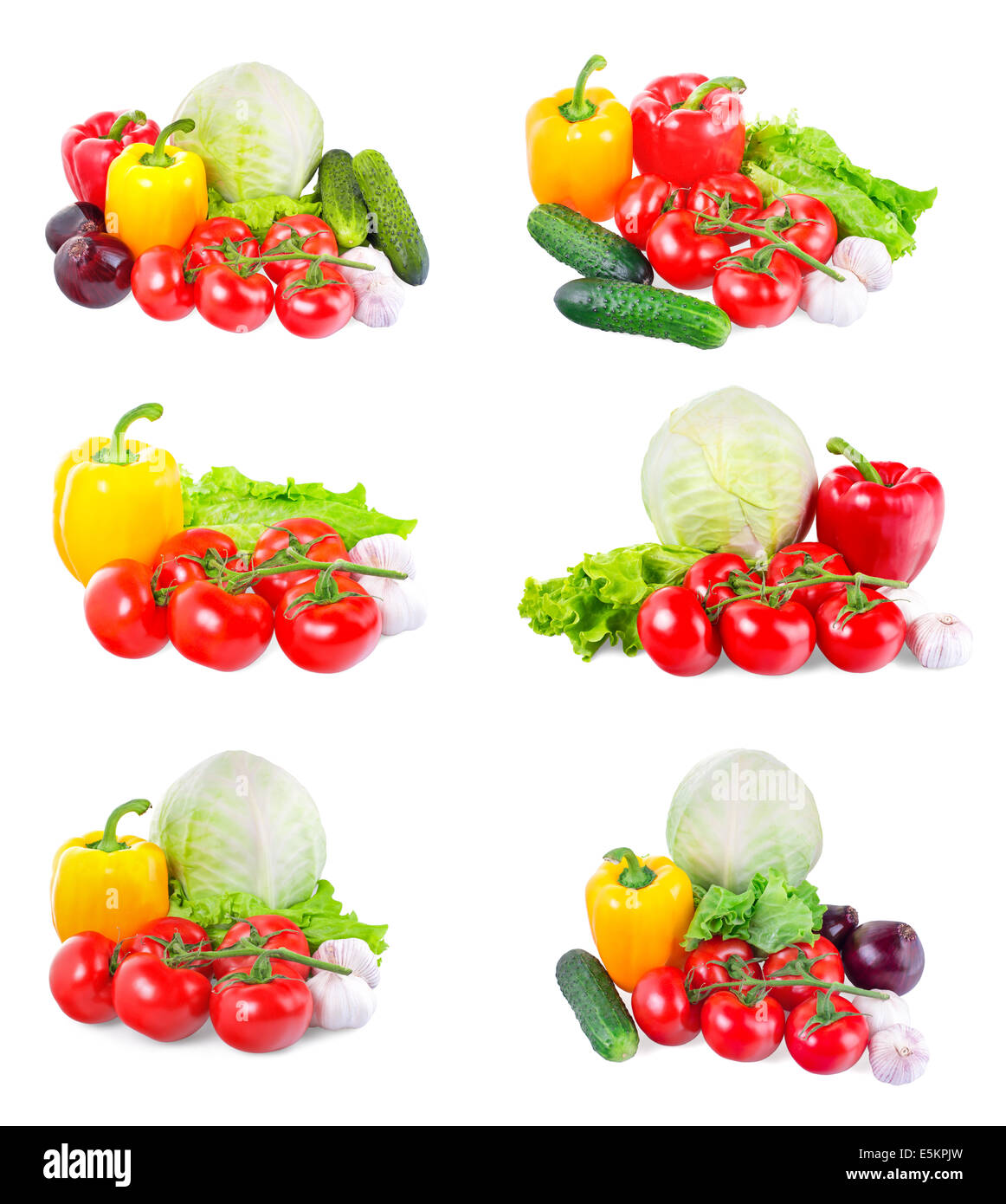 Set vegetables closeup on white background, isolated Stock Photo - Alamy