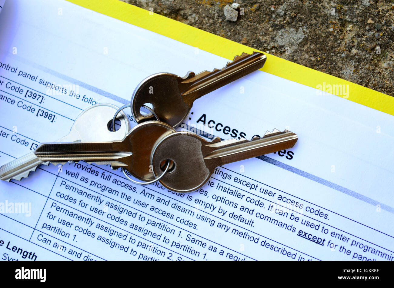 Four Keys On Access Code List Stock Photo - Alamy