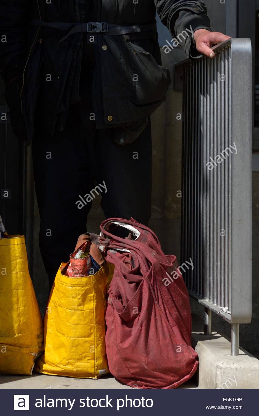 Homeless Man Bags High Resolution Stock Photography and Images - Alamy