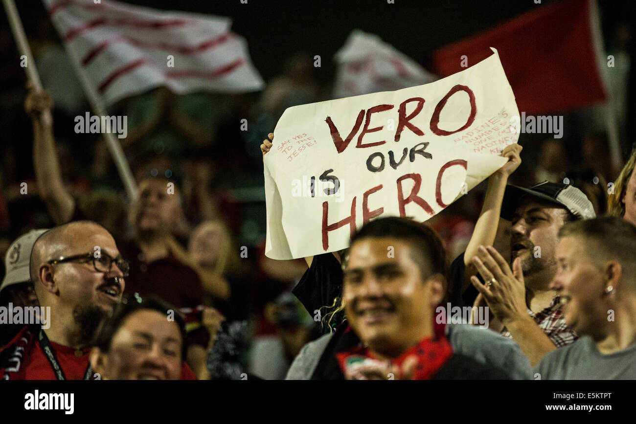 Portland fans cheer on their team. The Portland Thorns FC play the ...