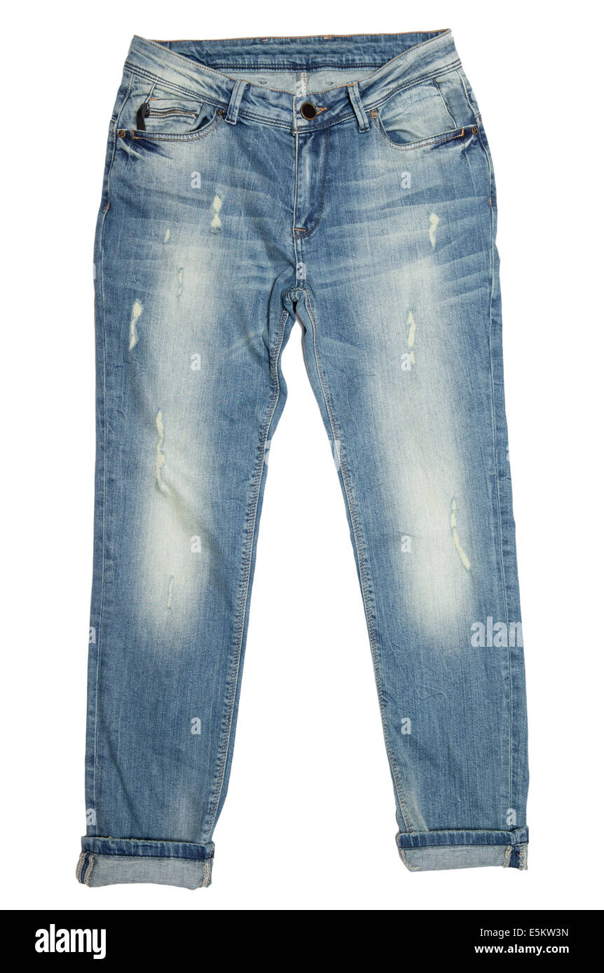 Jeans isolated on white background Stock Photo - Alamy