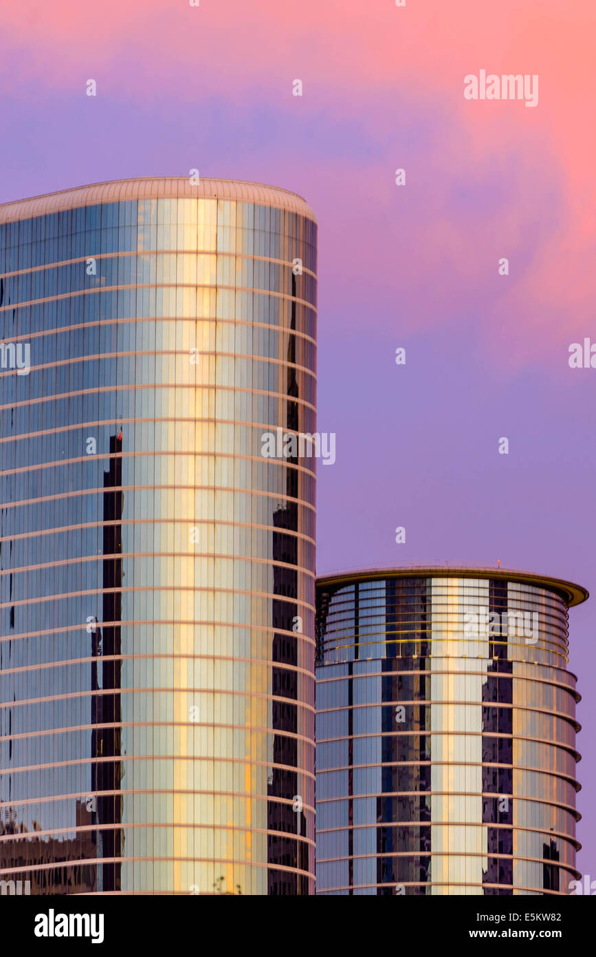 Houston downtown buildings at dusk Stock Photo - Alamy