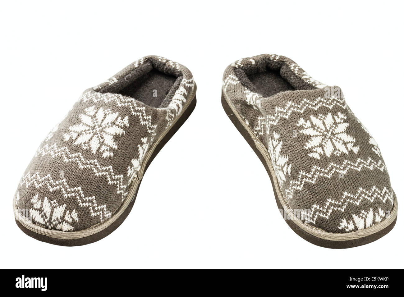 male slippers isolated on white background Stock Photo - Alamy