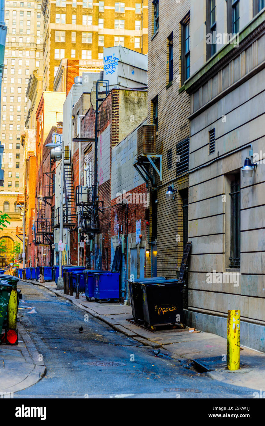 Streeetscape down a back alley in downtown Philly Stock Photo - Alamy