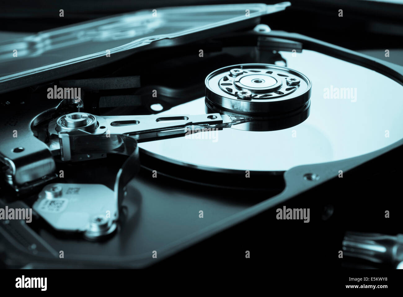 Hard drive or hard disc on black reflex background Stock Photo - Alamy