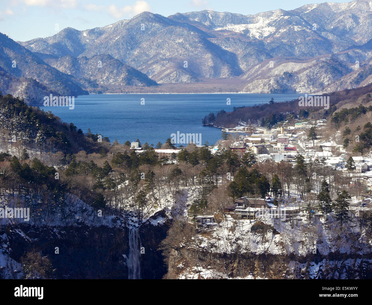 Lake Chuzenji Kegon Waterfall view from Akechidaira ropeway observatory ...