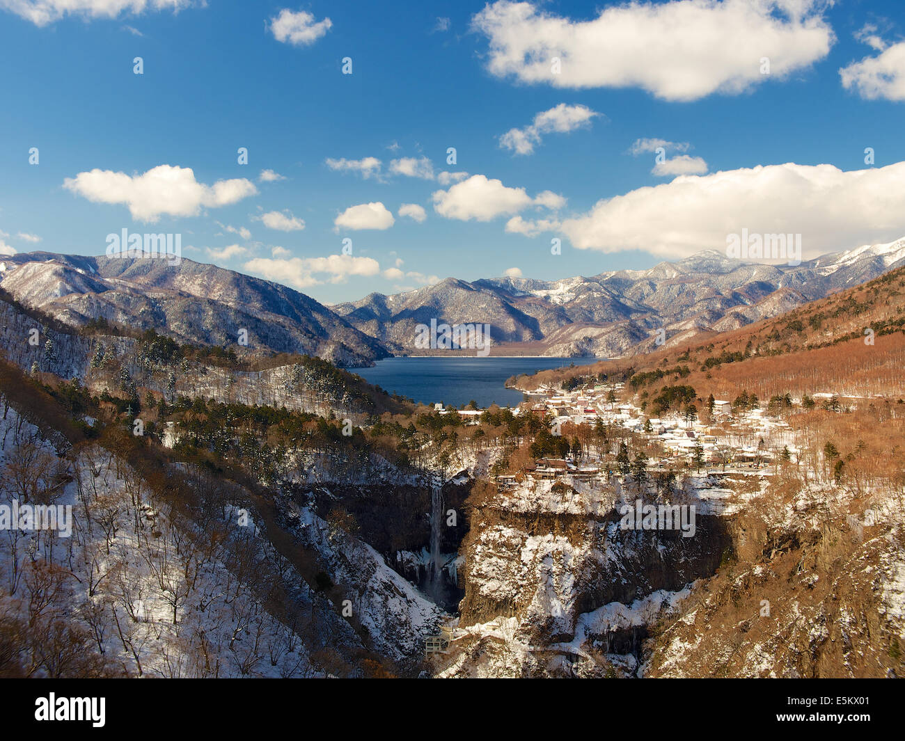 Lake Chuzenji Kegon Waterfall view from Akechidaira ropeway observatory ...