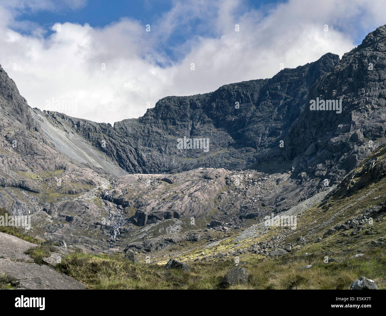 The glaciated corrie of Coire Lagan, high in the Black Cuillin ...