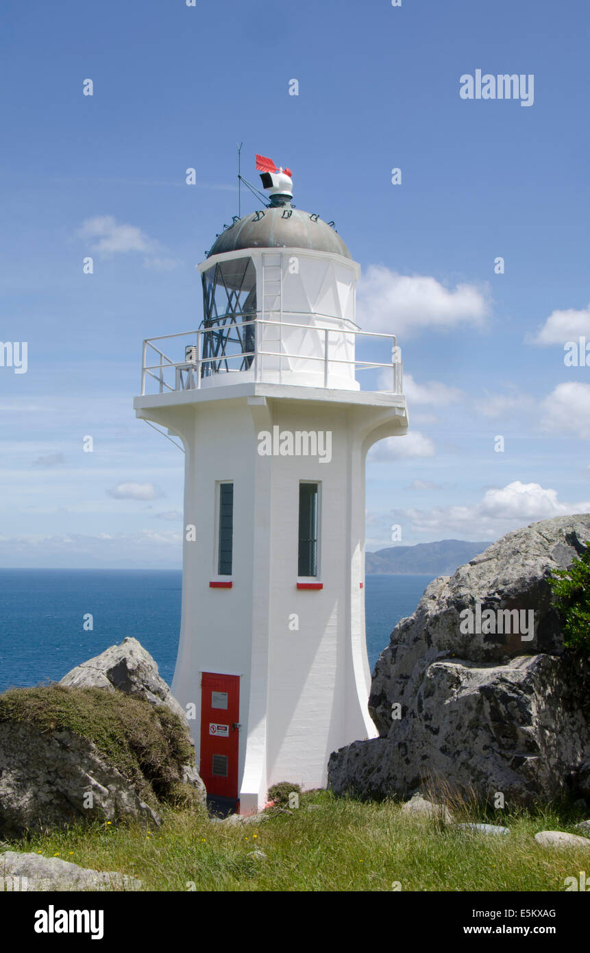 Lighthouse at Baring Head, south of Wainuiomata, Wellington, North ...