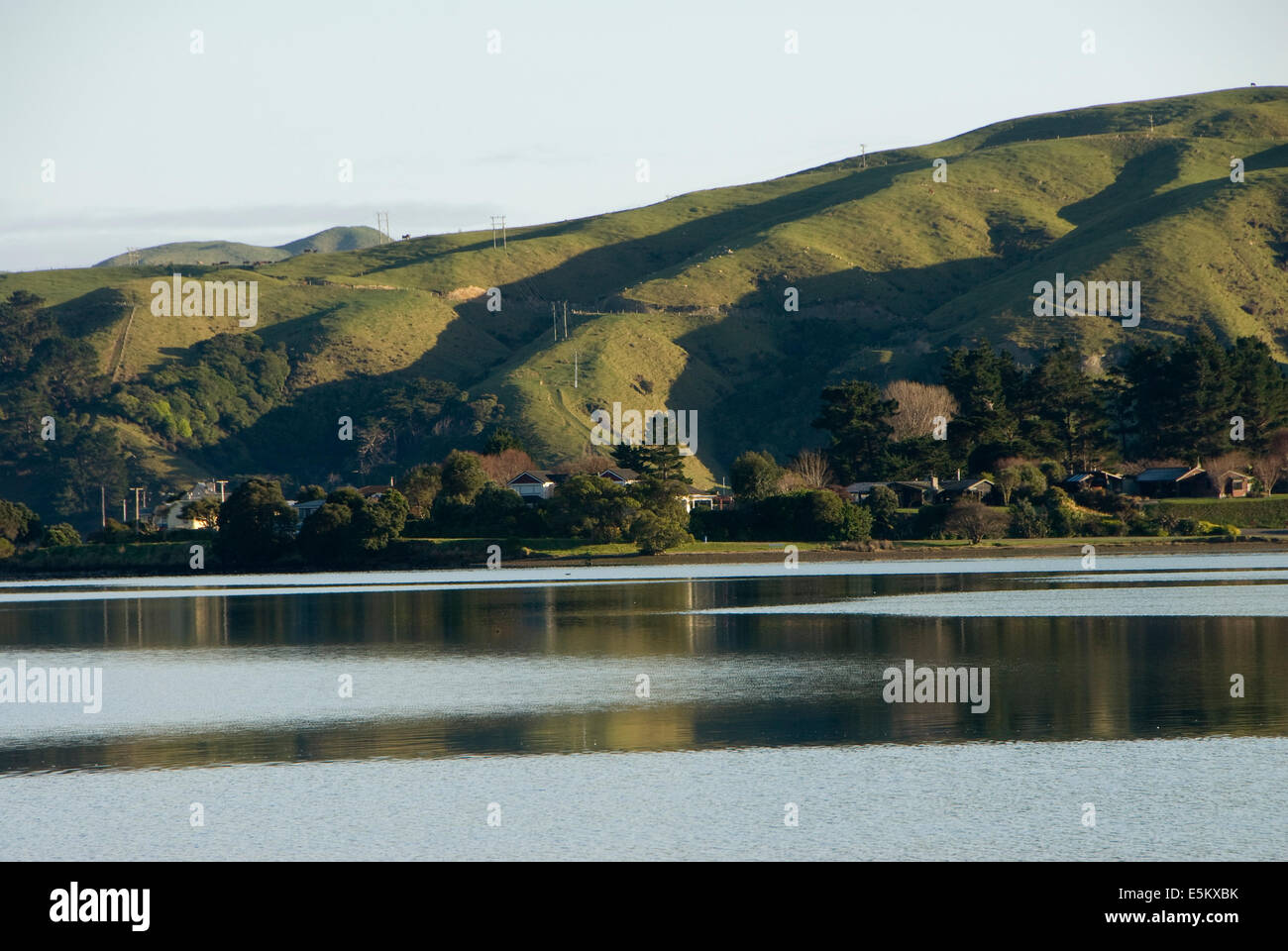 Hills and sea, Pauatahanui Inlet, Porirua, Wellington, North Island ...