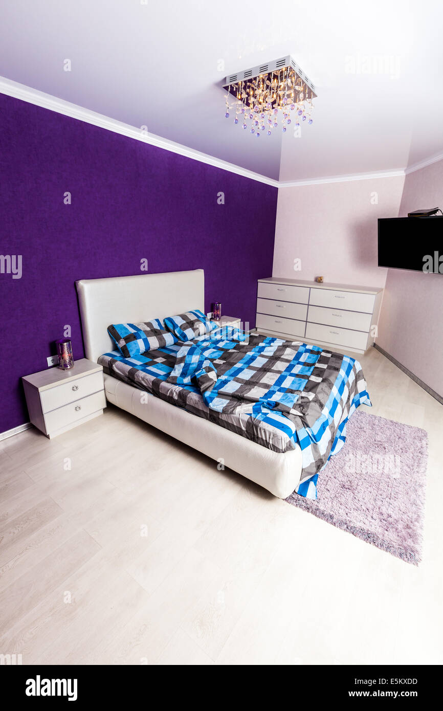 Modern bedroom interior design. Professional lighting. Home sweet home ...