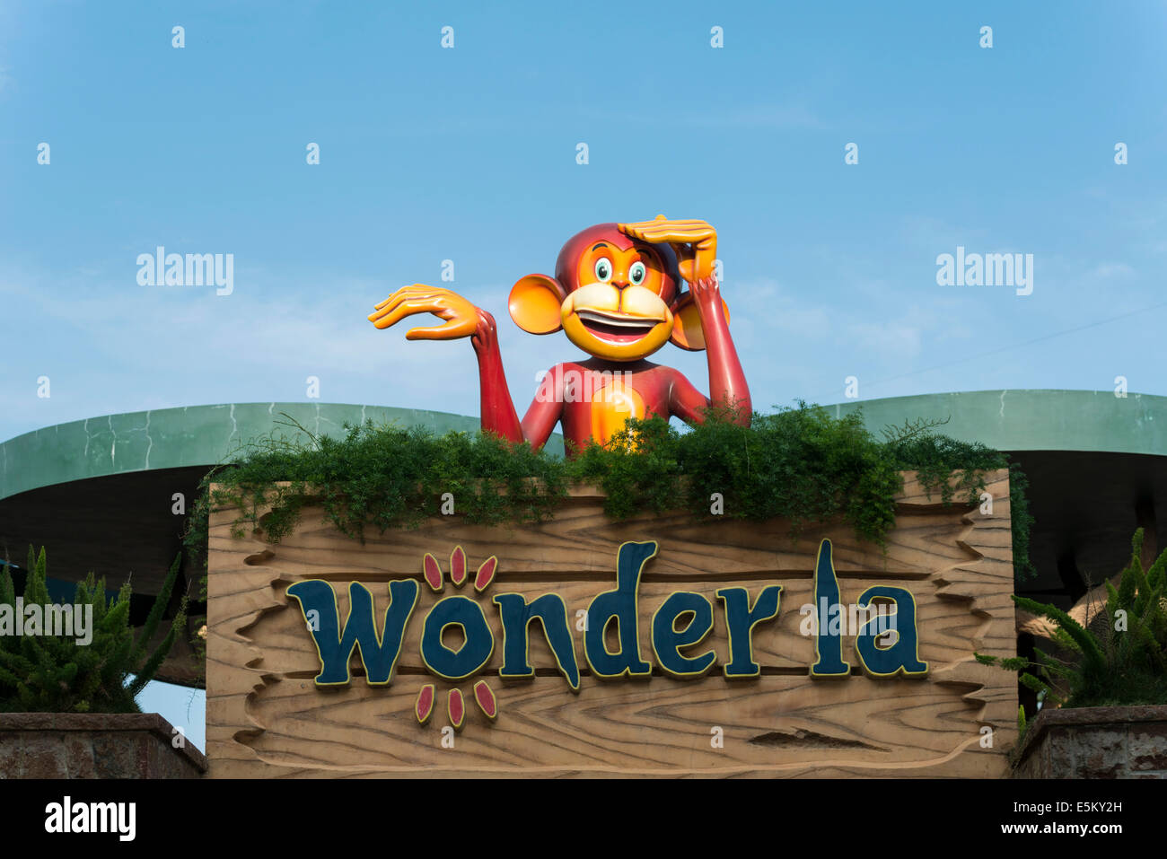 Sign at the entrance, Wonderla Amusement Park, Bangalore, Karnataka ...