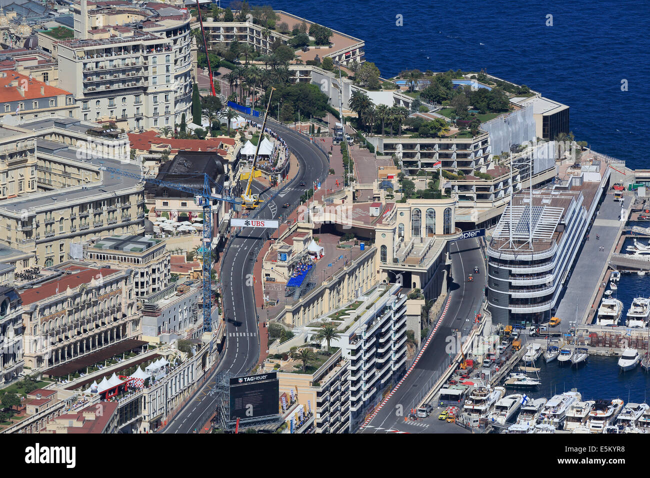 Racecourse at the Yacht Club Monaco, aerial view, Formula 1, Grand ...