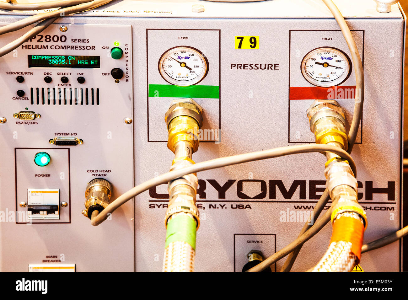 A helium compressor in a science research laboratory Stock Photo - Alamy
