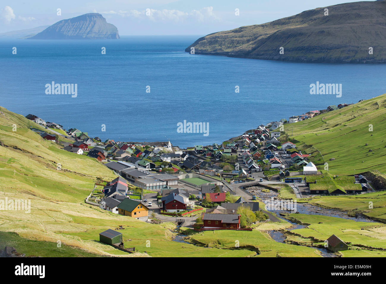 View of the village of Kvívík, Streymoy, Faroe Islands, Denmark Stock ...