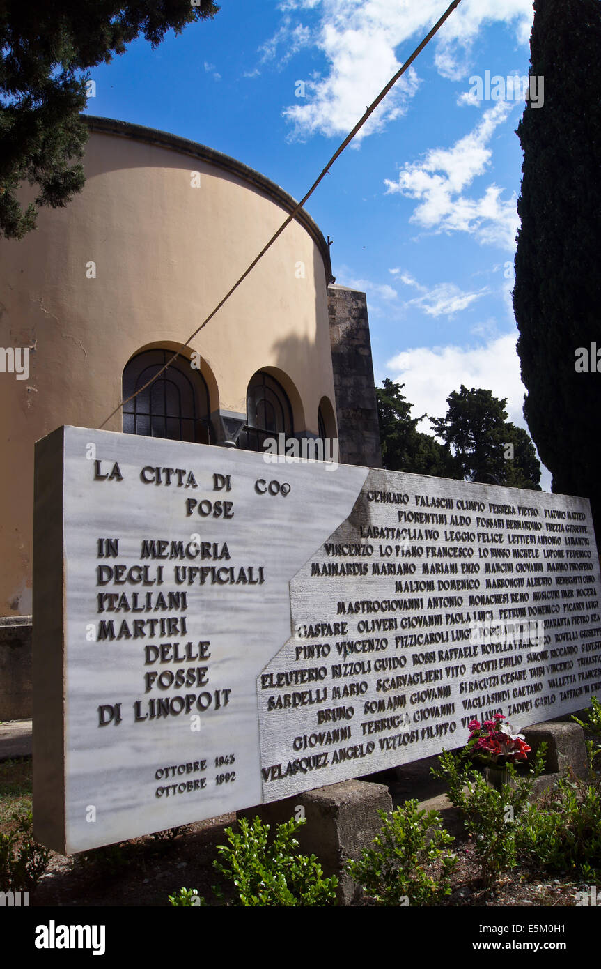 Memorial to the Linopoti massacre of Italian soldiers by German forces ...