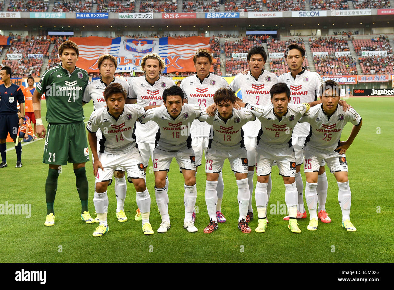 Niigata, Japan. 2nd Aug, 2014. Cerezo Osaka team group line-up Football ...