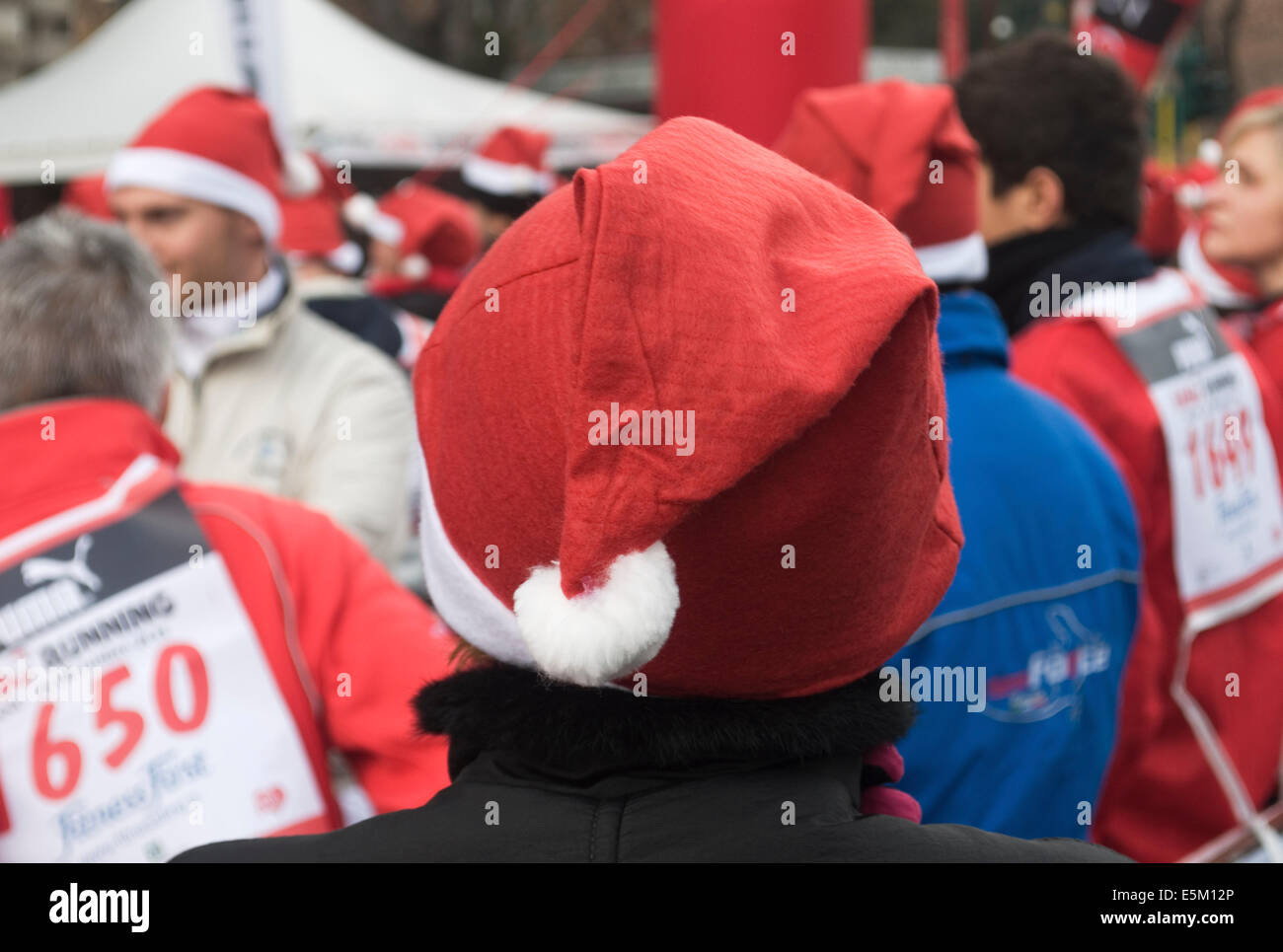 Santa Claus runners Stock Photo - Alamy