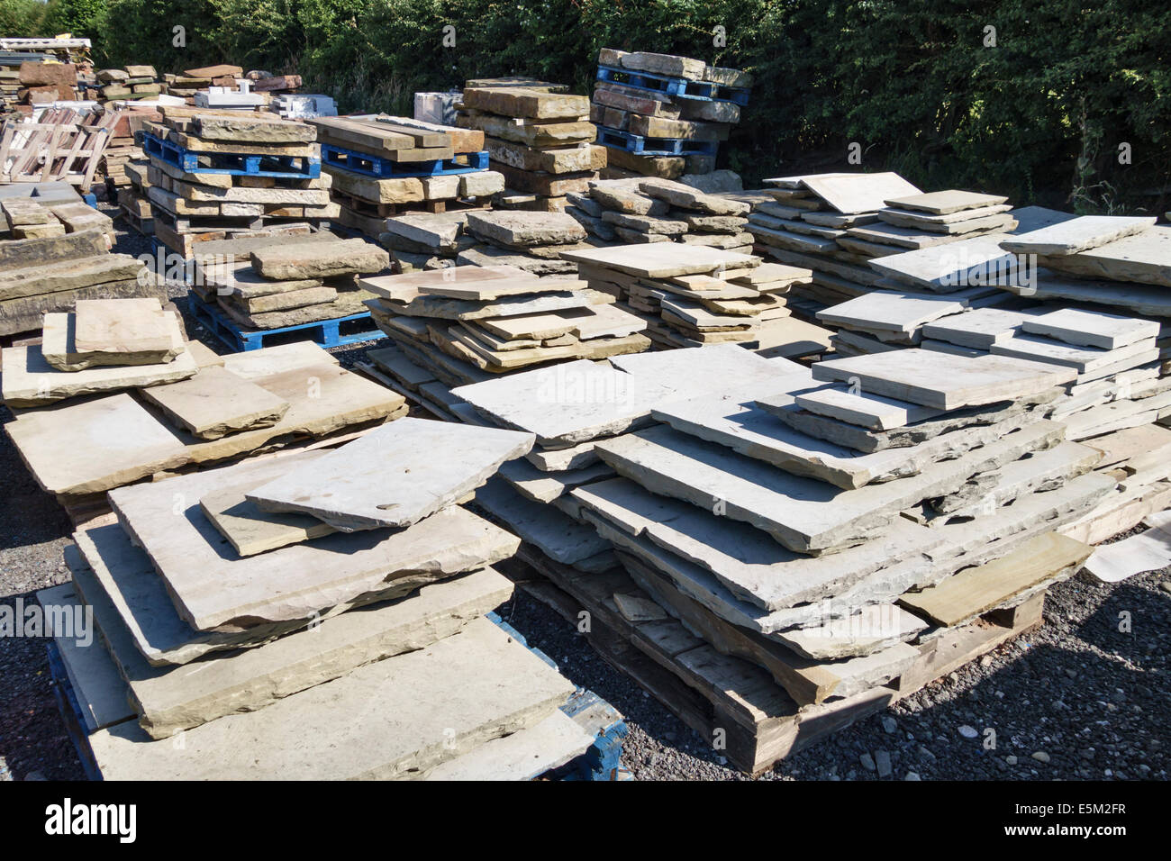 Old stone slabs at an architectural reclamation yard, UK Stock Photo ...