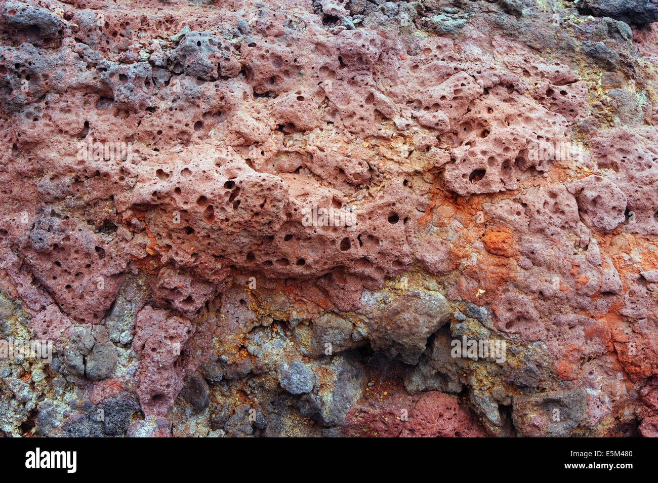 Volcanic stone texture,tuff red, Russia, Sea of Japan Stock Photo - Alamy