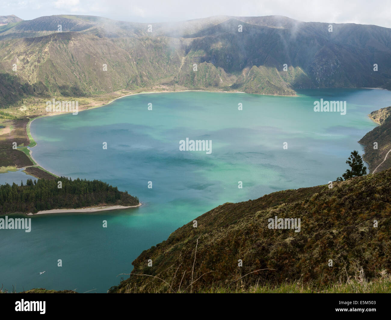 lagoa do Fogo, a volcanic crater, S.Miguel Island,the Azores Stock ...