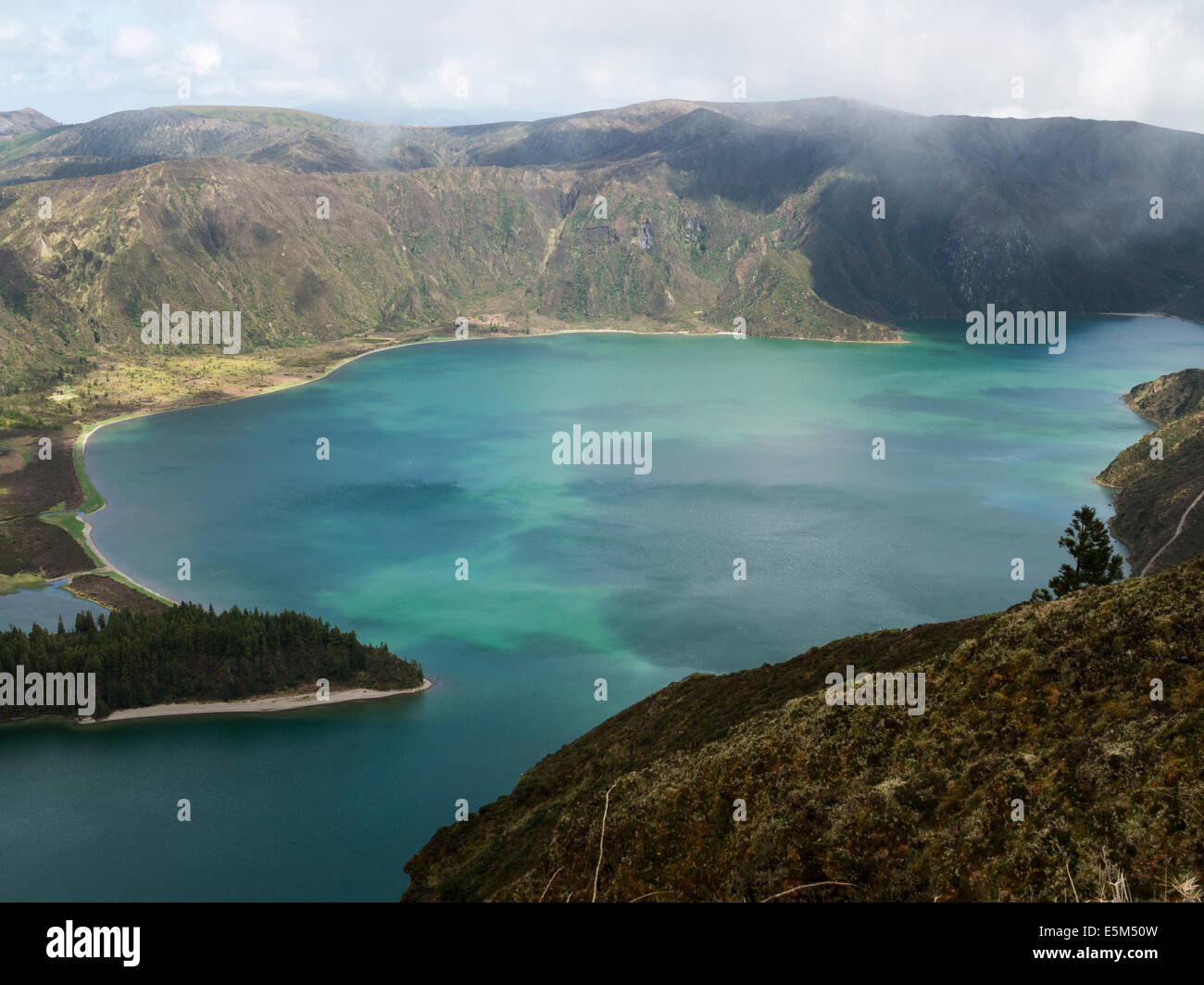 lagoa do Fogo, a volcanic crater, S.Miguel Island,the Azores Stock ...