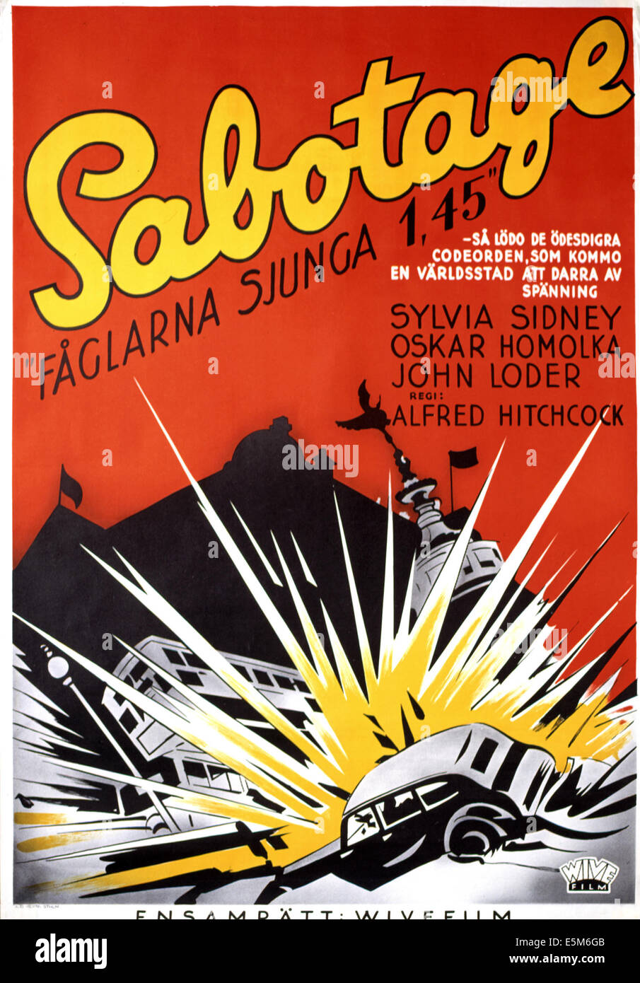 SABOTAGE, Norwegian poster art, 1936 Stock Photo - Alamy
