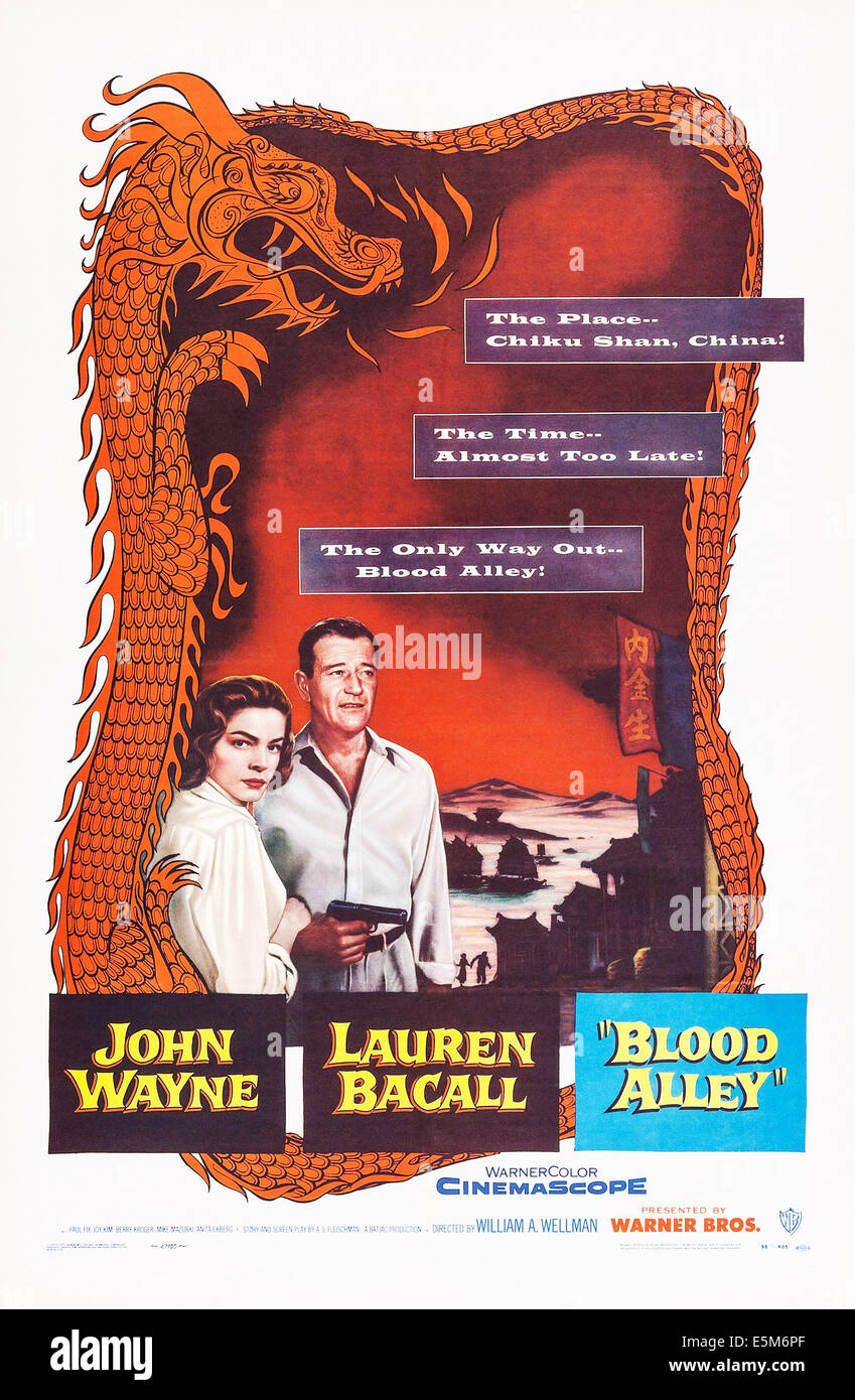BLOOD ALLEY, Lauren Bacall, John Wayne, 1955 Stock Photo - Alamy