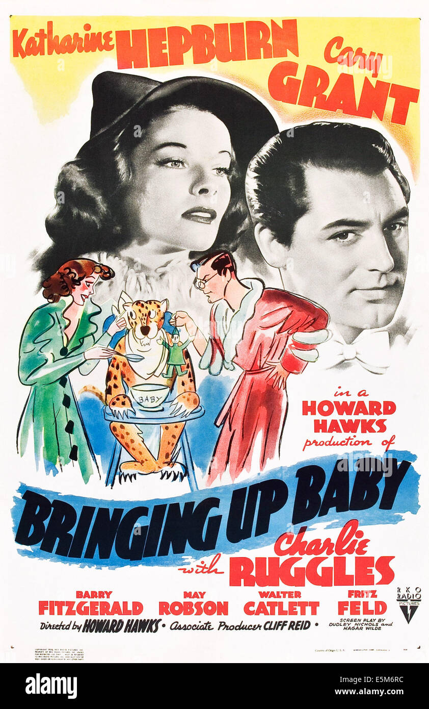 BRINGING UP BABY, Katharine Hepburn, Cary Grant, 1938 Stock Photo - Alamy