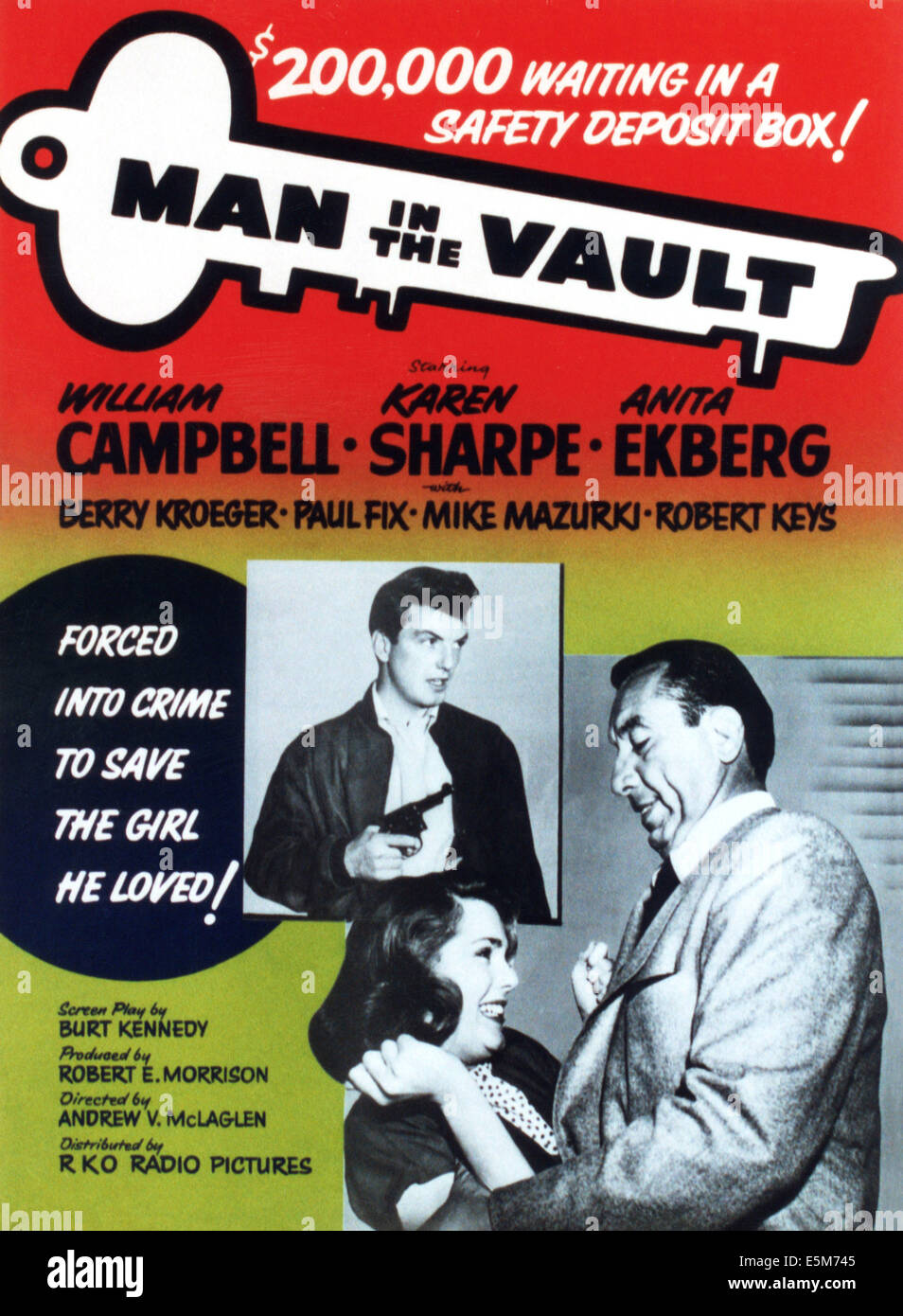 MAN IN THE VAULT, William Campbell (top), bottom form left: Karen ...