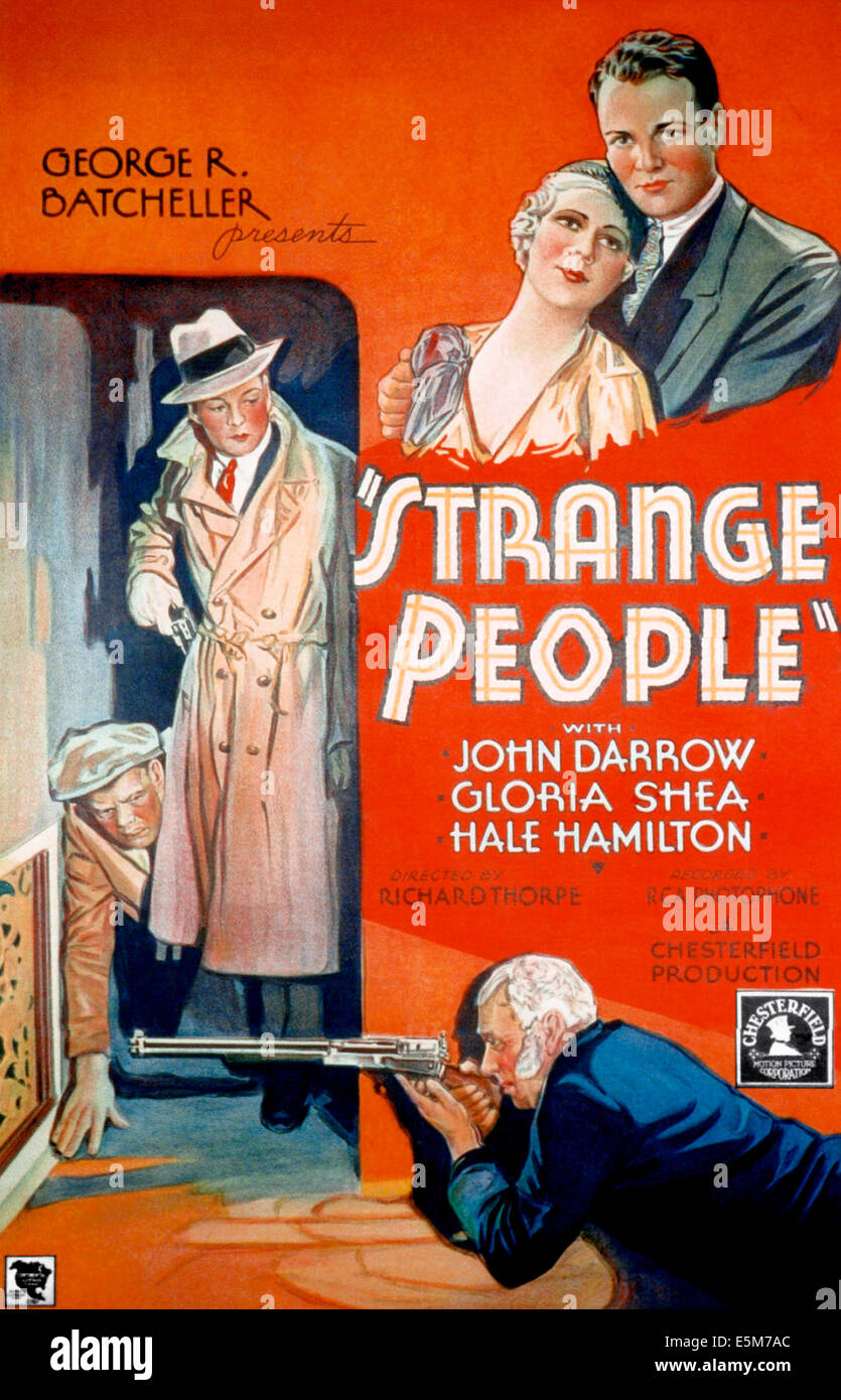 STRANGE PEOPLE, Gloria Shea (top left), John Darrow (top right), 1933 ...