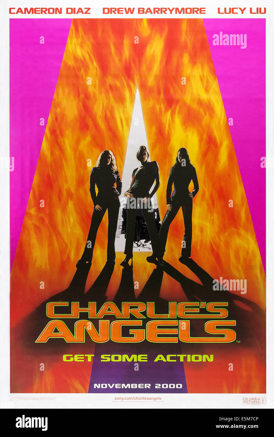 CHARLIE'S ANGELS, l-r: Drew Barrymore, Cameron Diaz, Lucy Liu on advance poster, 2000, ©Columbia ...