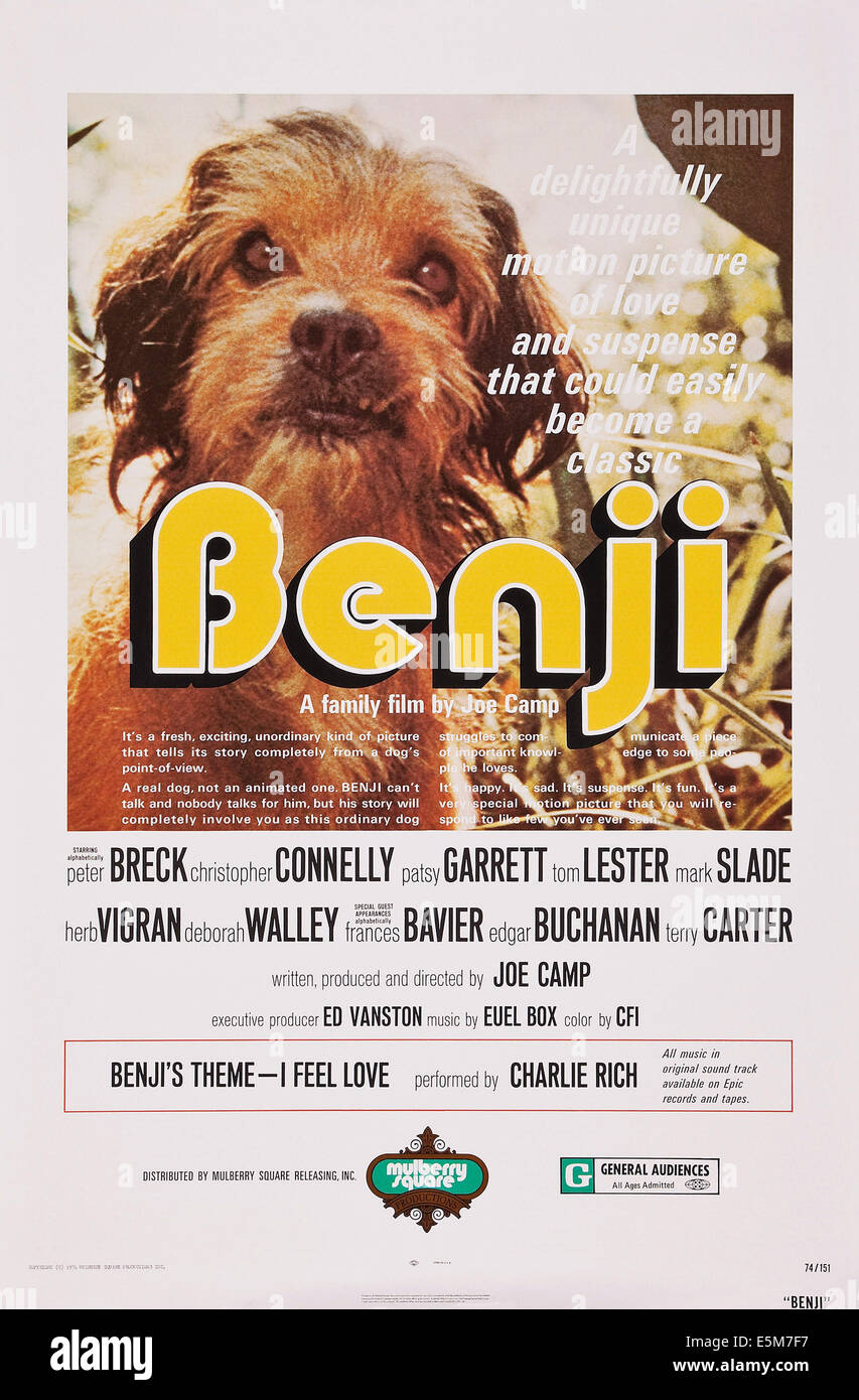 BENJI, US poster art, 1974 Stock Photo - Alamy