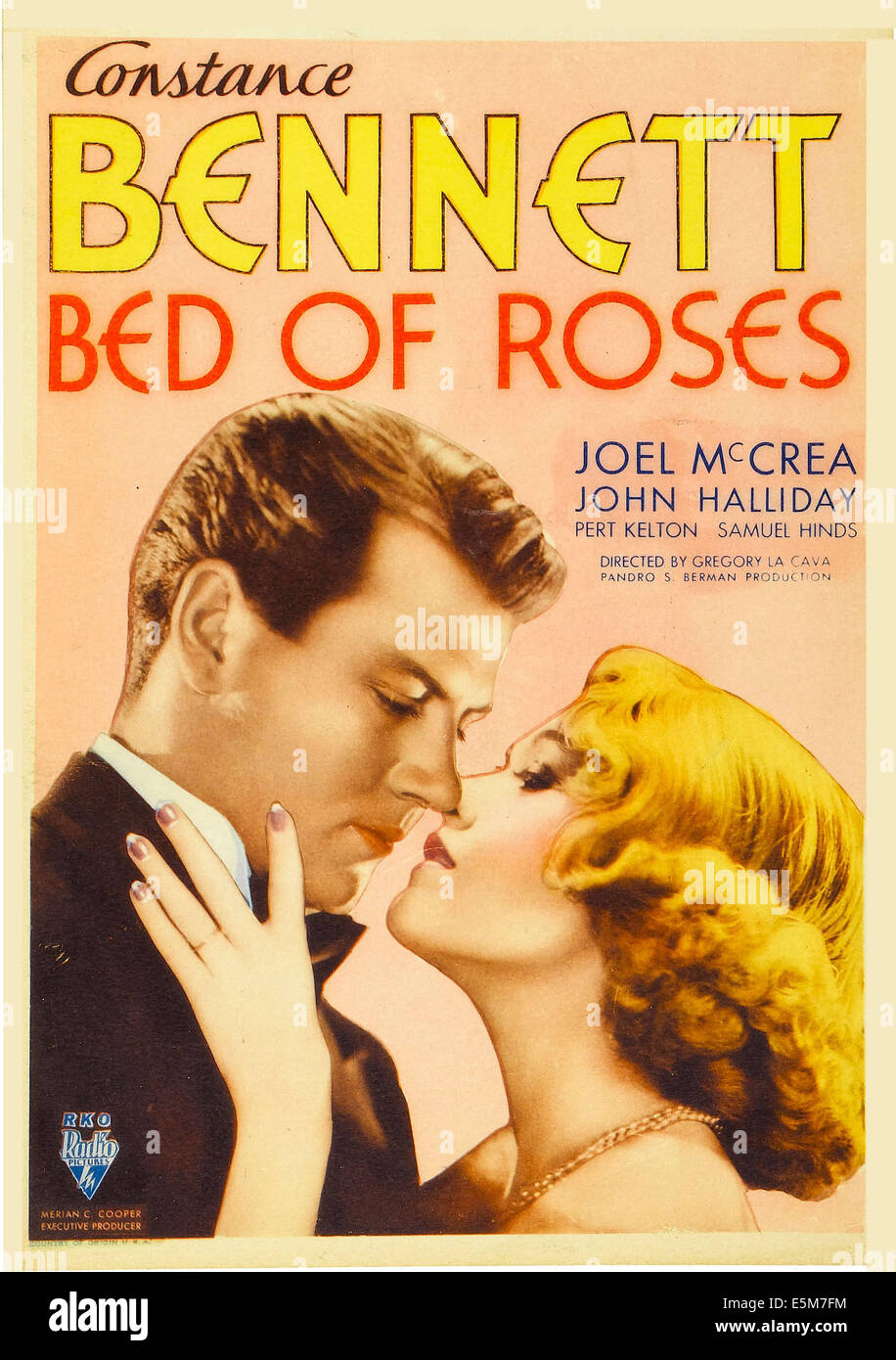 BED OF ROSES, from left: Joel McCrea, Constance Bennett on midget ...