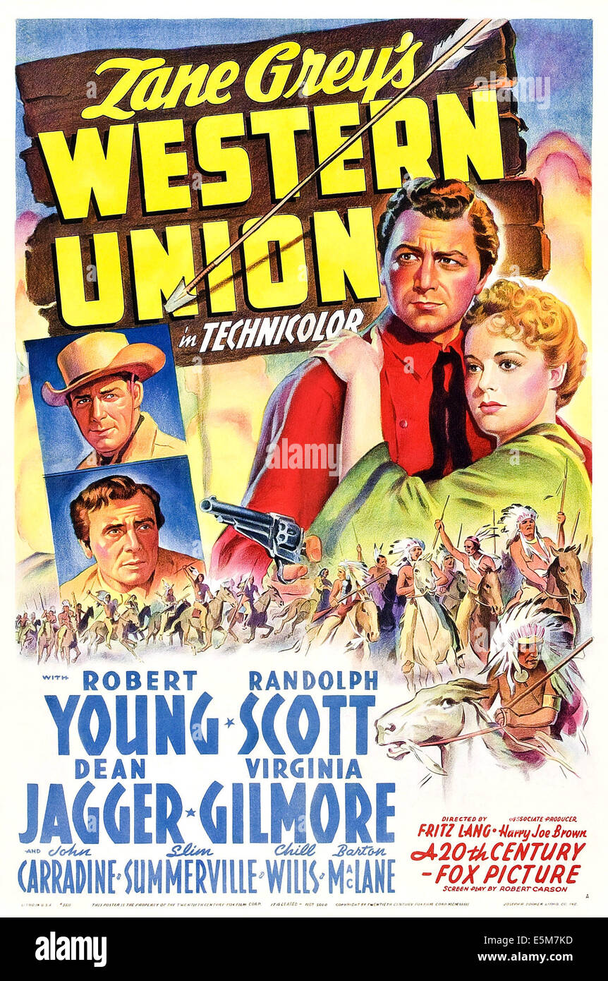 WESTERN UNION, Robert Young, Randolph Scott, Dean Jagger, Virginia Gilmore, 1941, TM and ...