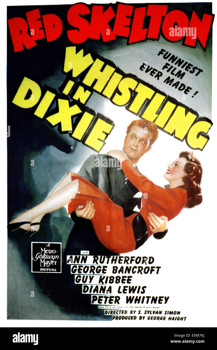 WHISTLING IN DIXIE, from left: Red Skelton, Ann Rutherford, 1942 Stock ...