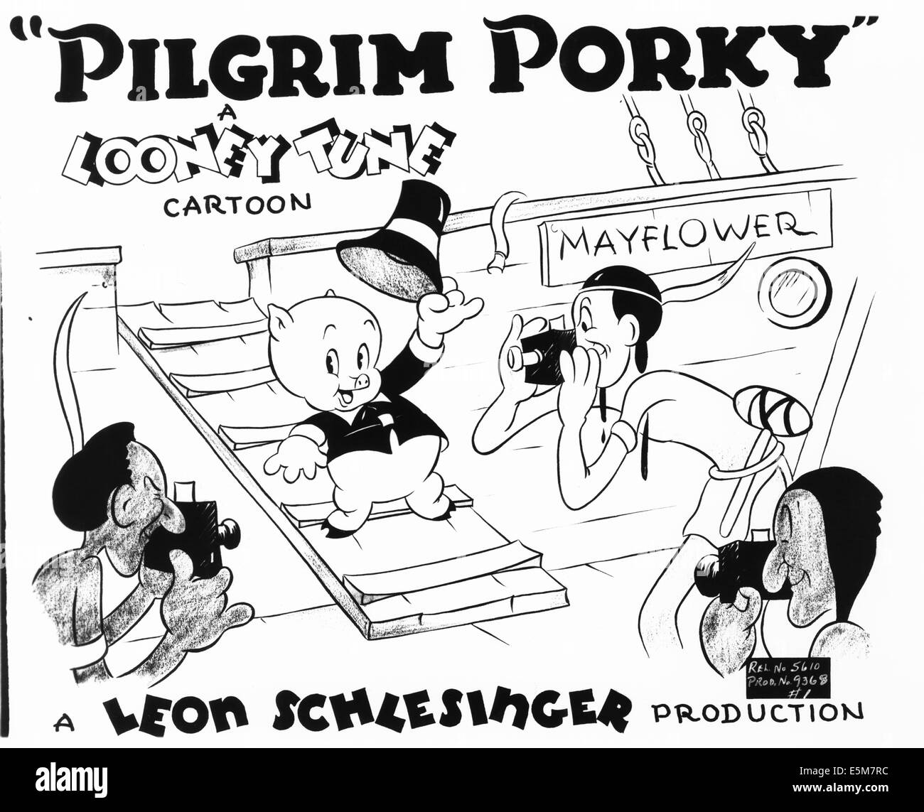 PILGRIM PORKY, US lobbycard, Porky Pig (center), 1940 Stock Photo - Alamy