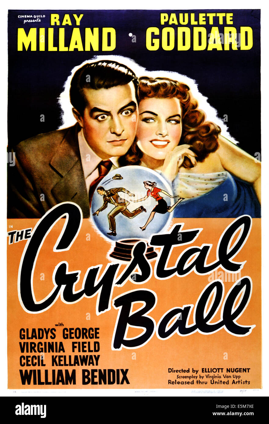THE CRYSTAL BALL, (poster art), Ray Milland, Paulette Goddard, 1943 ...
