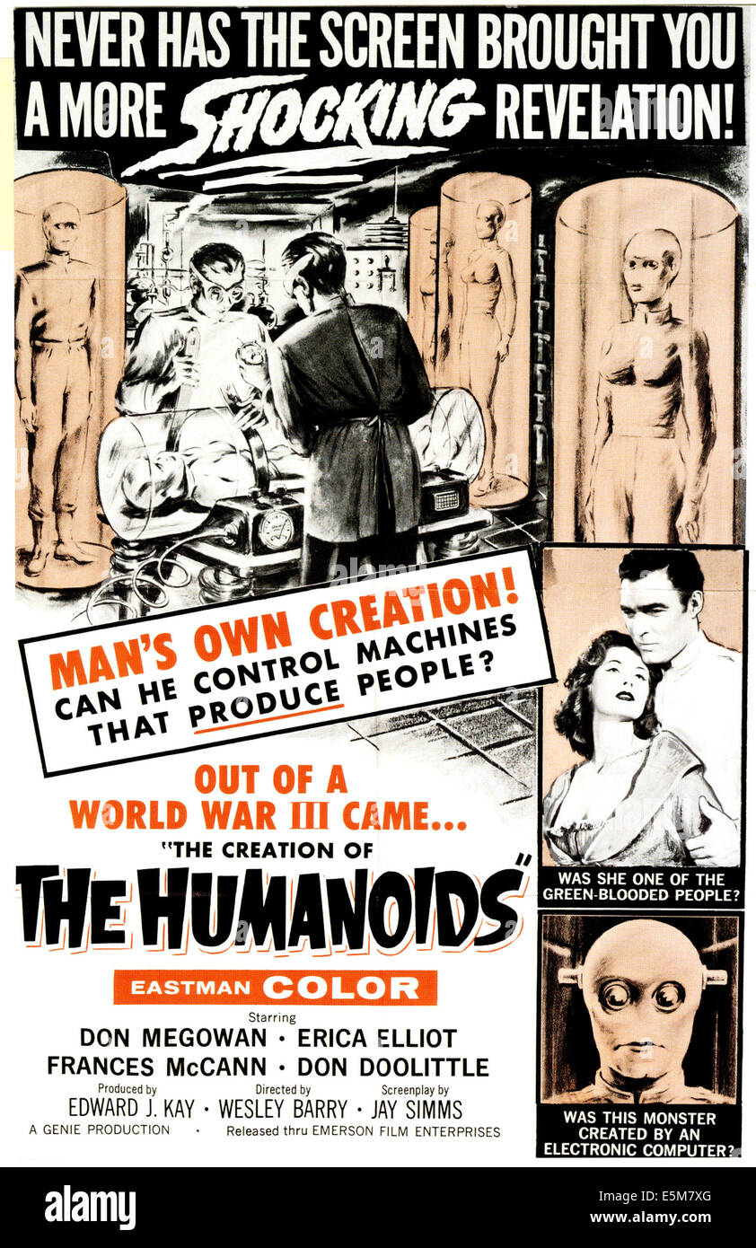 THE CREATION OF THE HUMANOIDS, poster, 1962 Stock Photo - Alamy