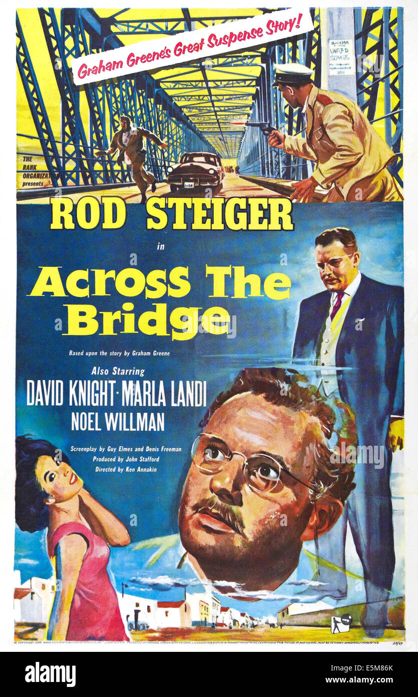 ACROSS THE BRIDGE, US poster, Rod Steiger, 1957 Stock Photo - Alamy