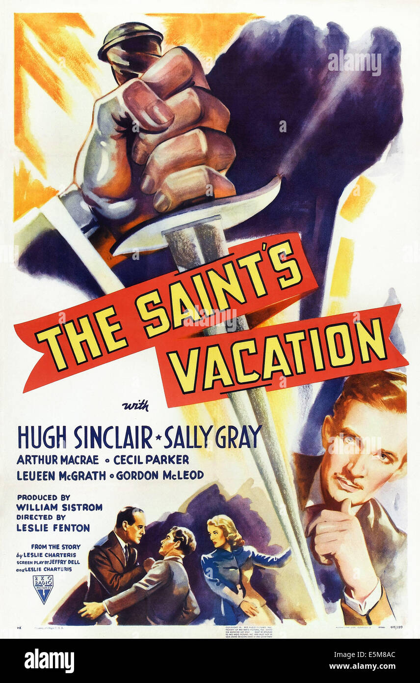 THE SAINT'S VACATION, US poster, from left: Cecil Parker, Hugh Sinclair ...
