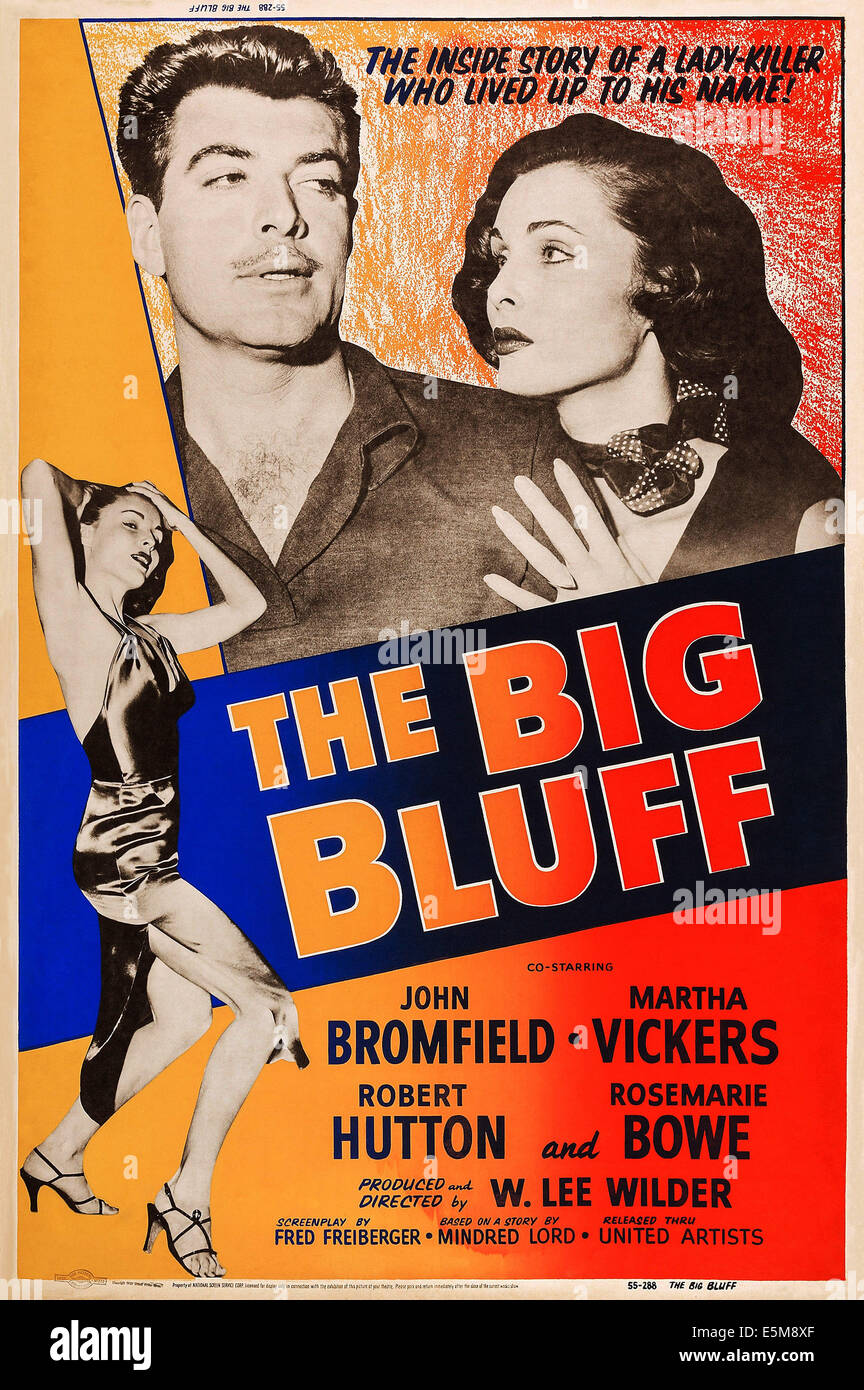 THE BIG BLUFF, US poster, from left: Rosemaie Bowe (aka Rosemarie Stack ...