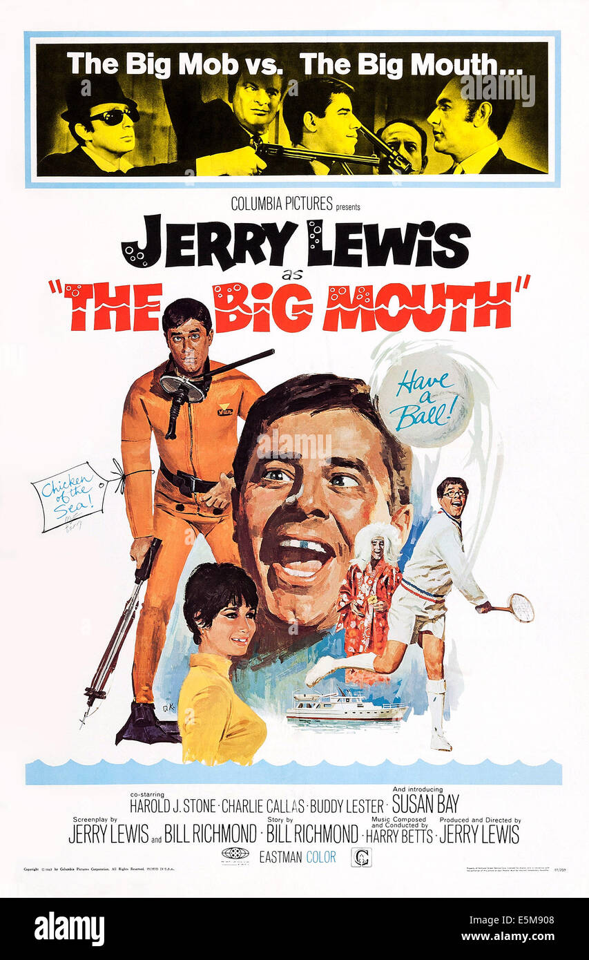 THE BIG MOUTH, US poster, Jerry Lewis (center three times), Susan Bay ...
