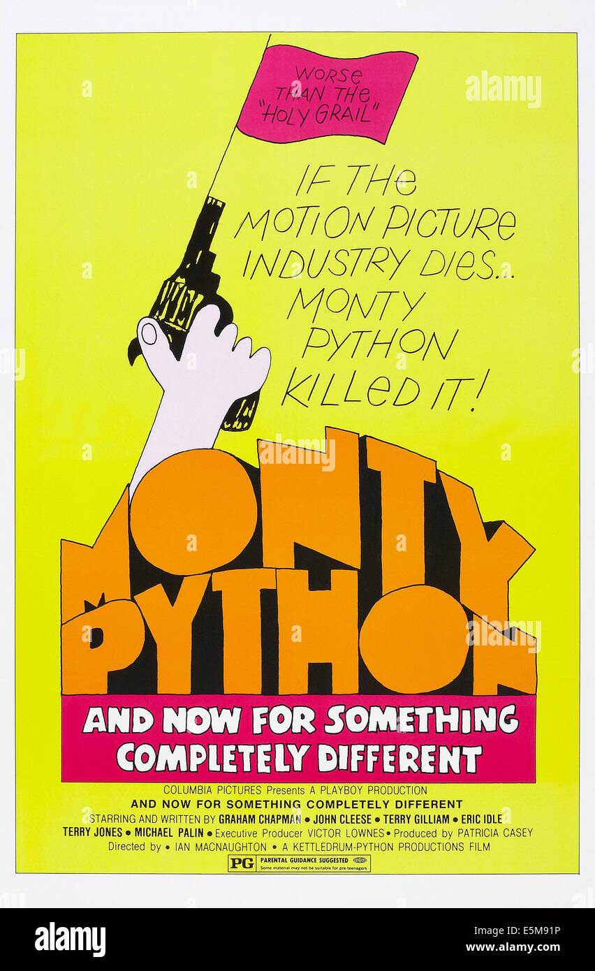 AND NOW FOR SOMETHING COMPLETELY DIFFERENT, poster art, 1971 Stock ...