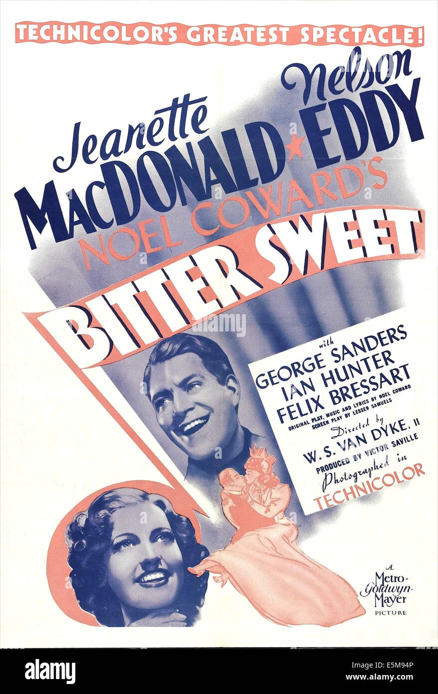 BITTER SWEET, US poster, bottom from left: Jeanette MacDonald, Nelson ...