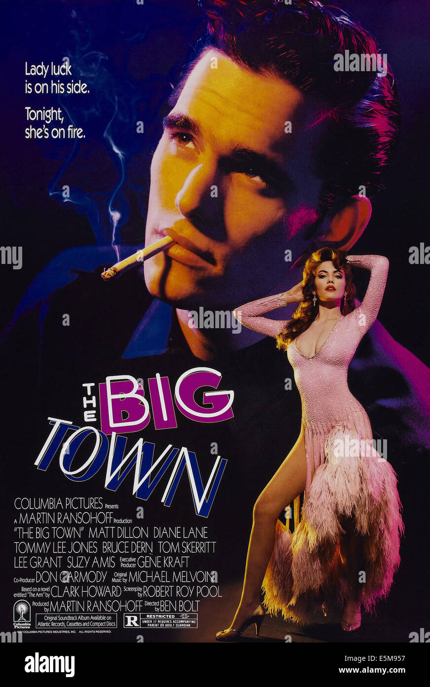 THE BIG TOWN, US poster art, from left: Matt Dillon, Diane Lane, 1987 ...